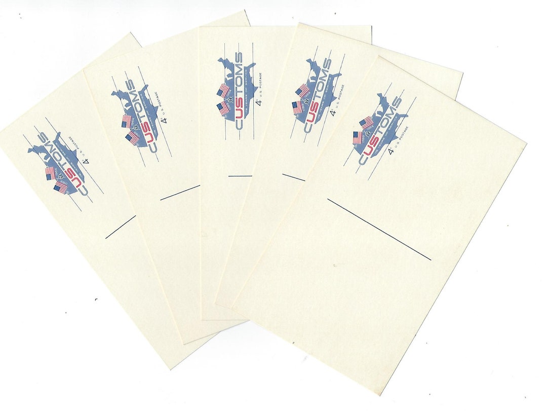 5 Blank 1964 US Customs 4c Postcards, Vintage Postage Postcards, Unused ...