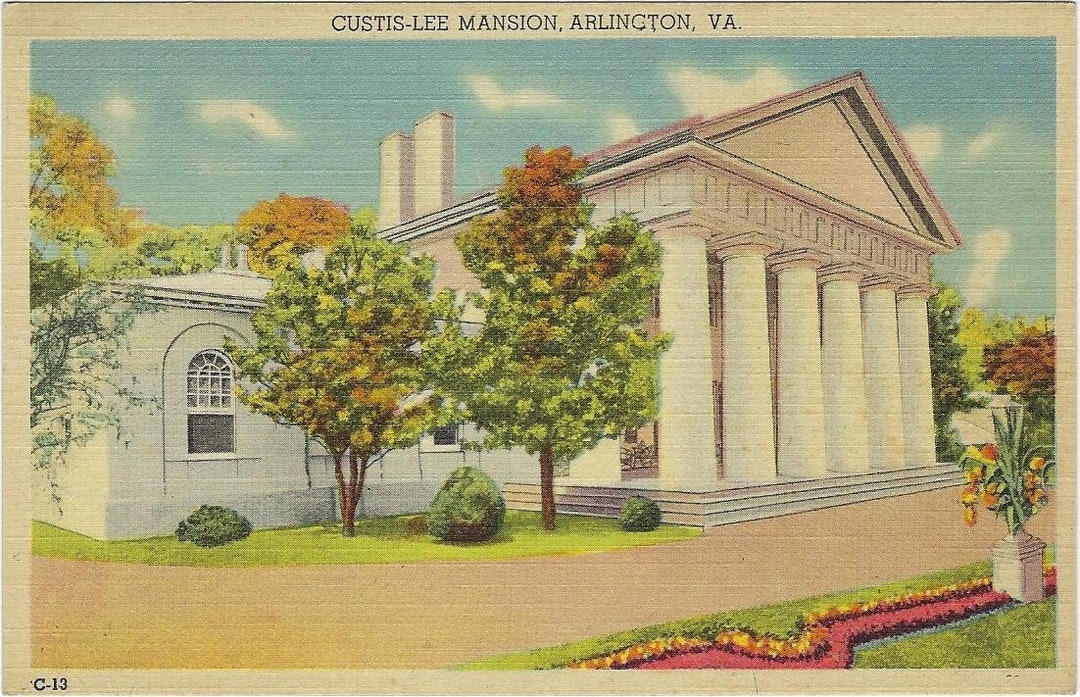 Custis-lee Mansion, Arlington, Virginia, Vintage Linen Postcard ...