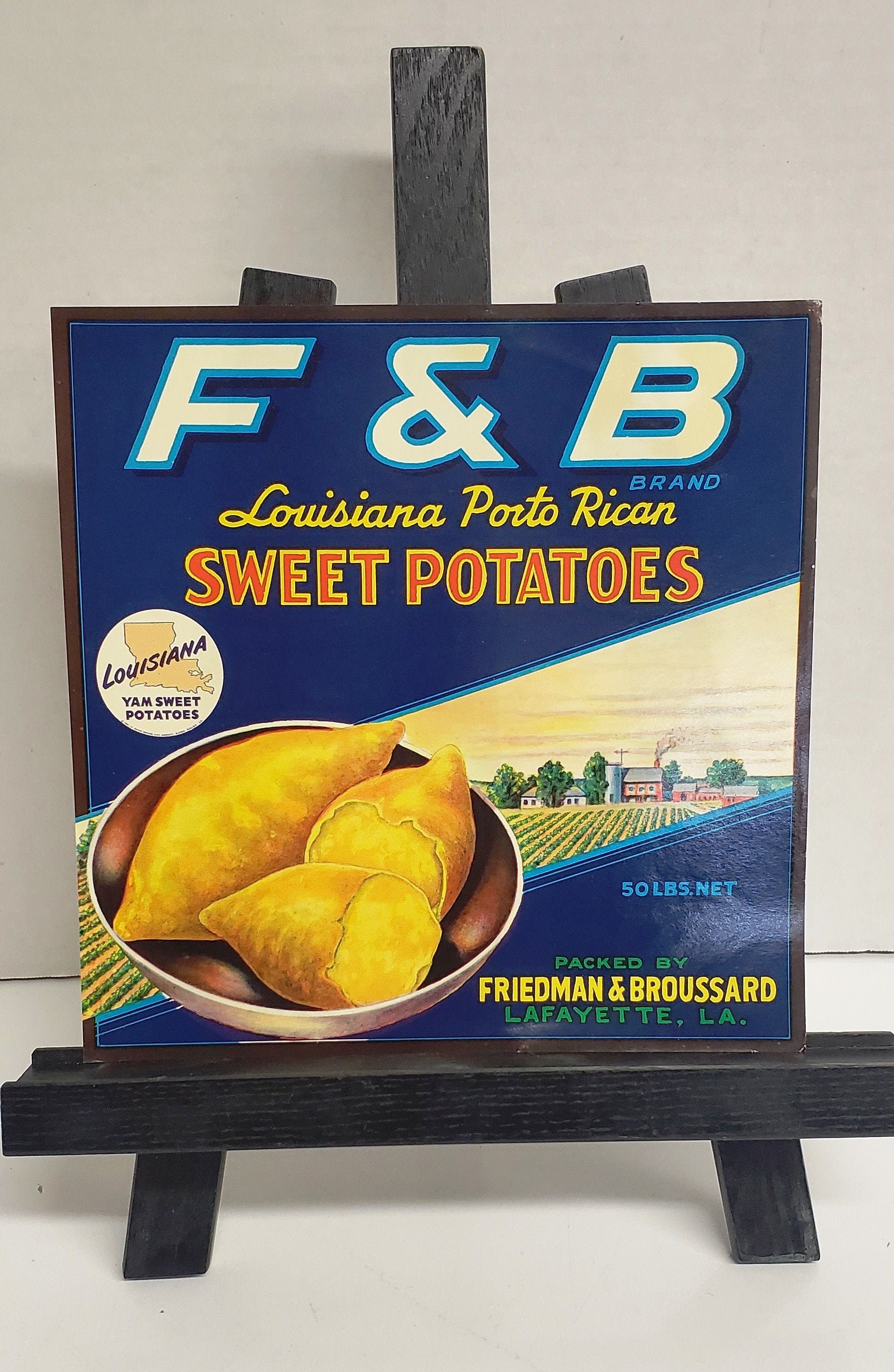 1940s Vintage crate label Ken Kat Porto Rican Sweet Potatoes Home Décor ...