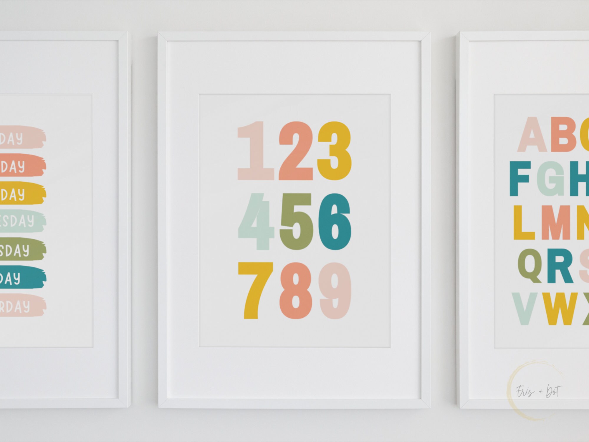 Numbers Poster Printable Wall Art Numbers Print Numbers | Etsy