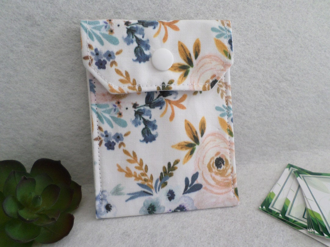 Floral Fabric Small Pouch: Birth Control Case, Business Card Holder - Etsy