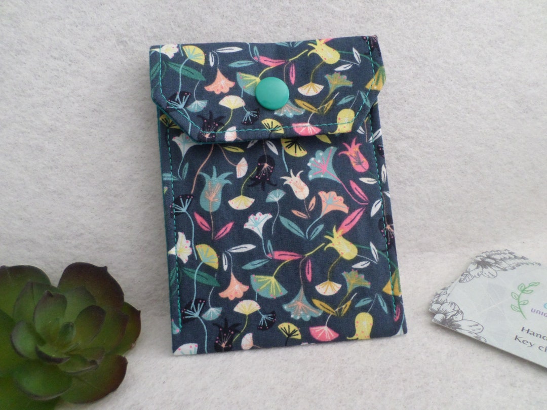 Wildflowers - Fabric Birth Control Case / Business Card Pouch ...