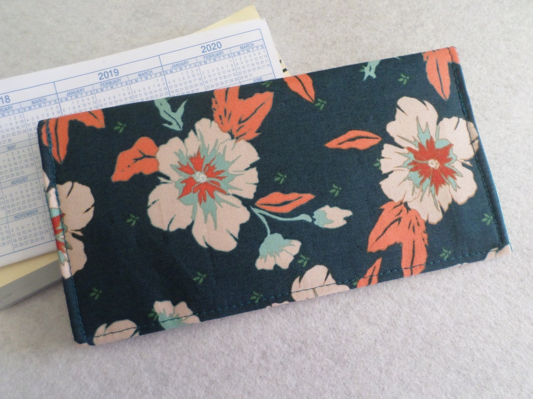 Floral Fabric Checkbook Cover Handmade Ready to Ship FREE Standard US ...