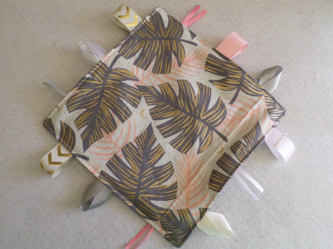 Leaves & Moons Crinkle Tag Sensory Baby Toy Rag, Handmade - Etsy