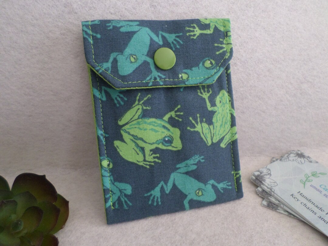 Frogs - Fabric Birth Control Case, Mini Snap Pouch - Etsy
