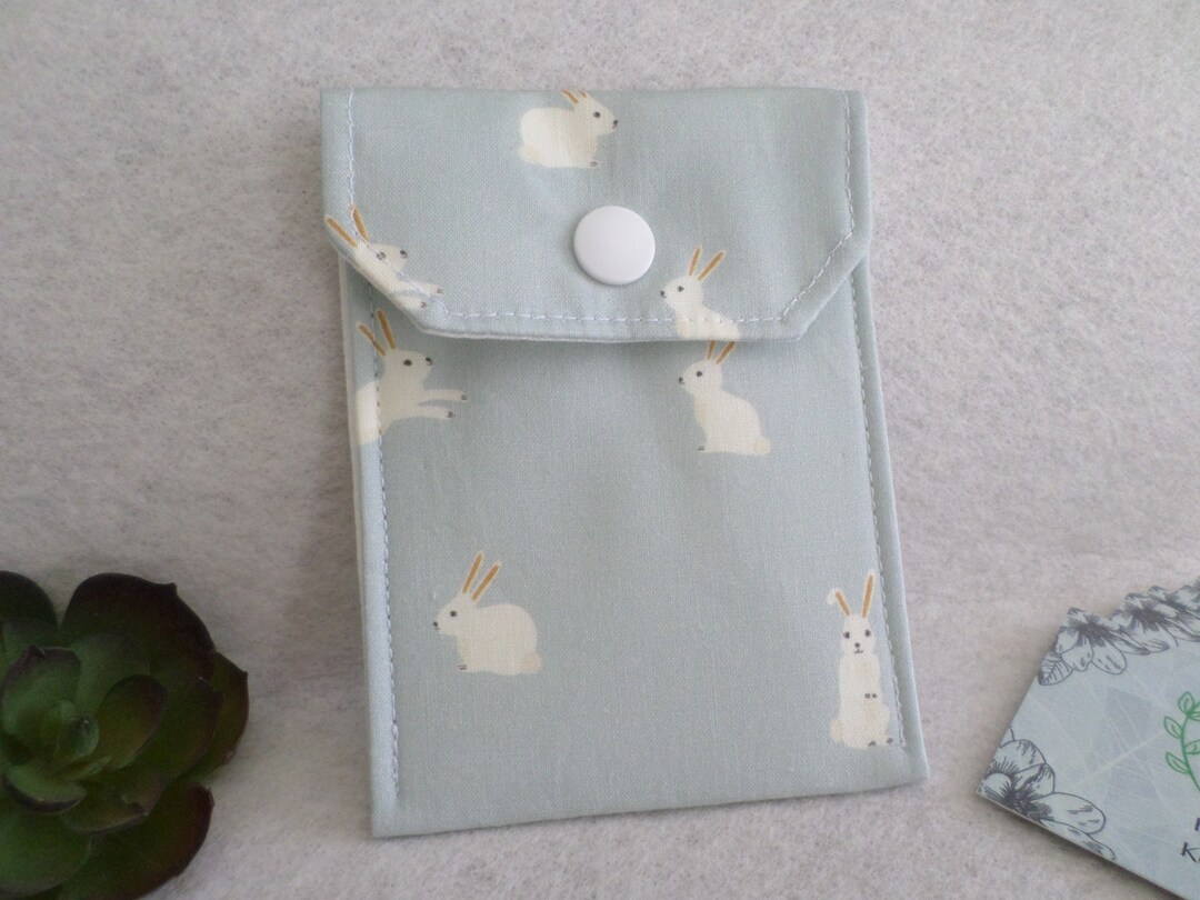 White Rabbits: Mini Pouch, Multi-purpose Fabric Holder, Handmade Snap ...