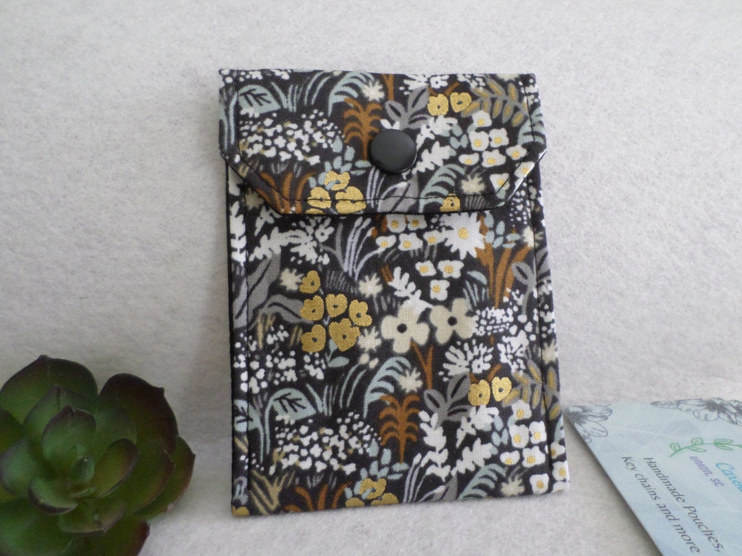 Wildflowers Fabric Mini Pouch Birth Control Case Business Card Holder ...