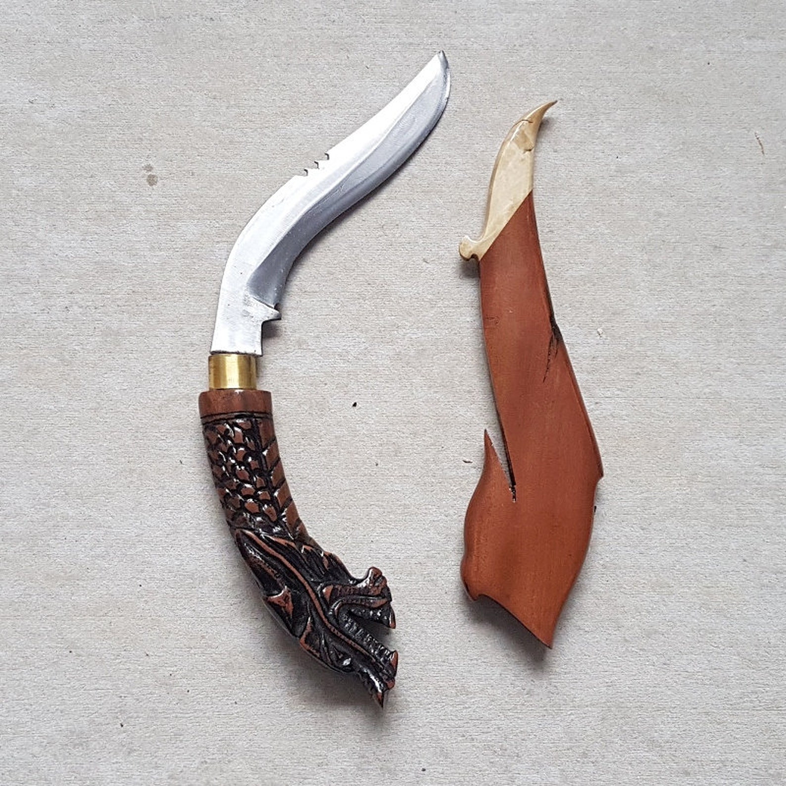 Ethnic Karambit Traditional Knife Minangkabau Sumatera Handmade Dragon ...