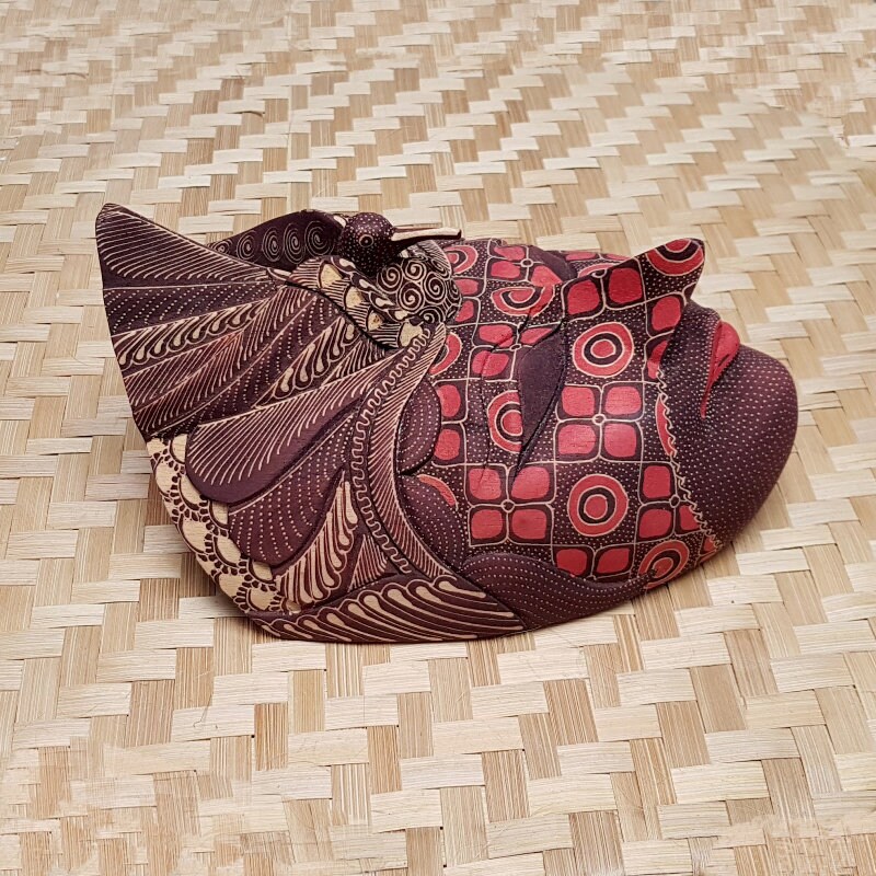 Ethnic Topeng Wooden Batik Art Mask Handcrafted Wall Decor 5 - Etsy