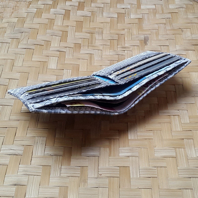 Natural Genuine Python Snake Skin Leather Men Bifold Wallet | Etsy