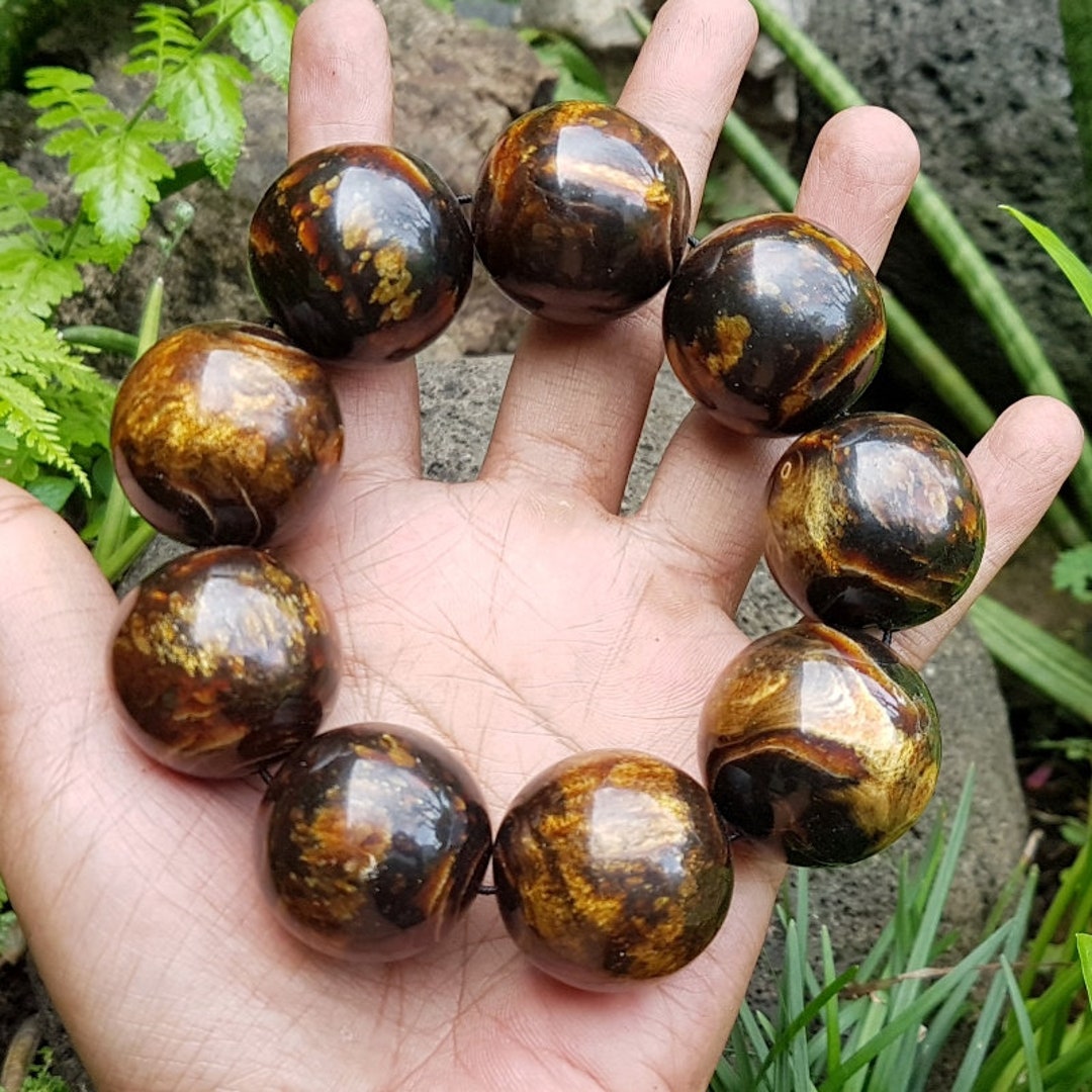 Rare..29 MM Genuine Indonesia Golden Black Coral Sea Willow Bracelet 9 ...