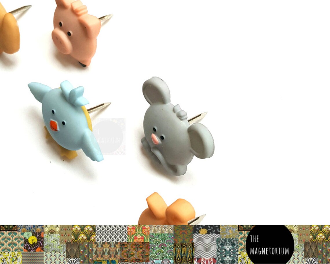 Push Pins Animal Push Pins Mouse Pins Cat Pins Pig | Etsy