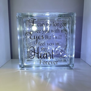 Memorial Glass Light Block, Light up Gift, Remembrance Gift, Memorial ...