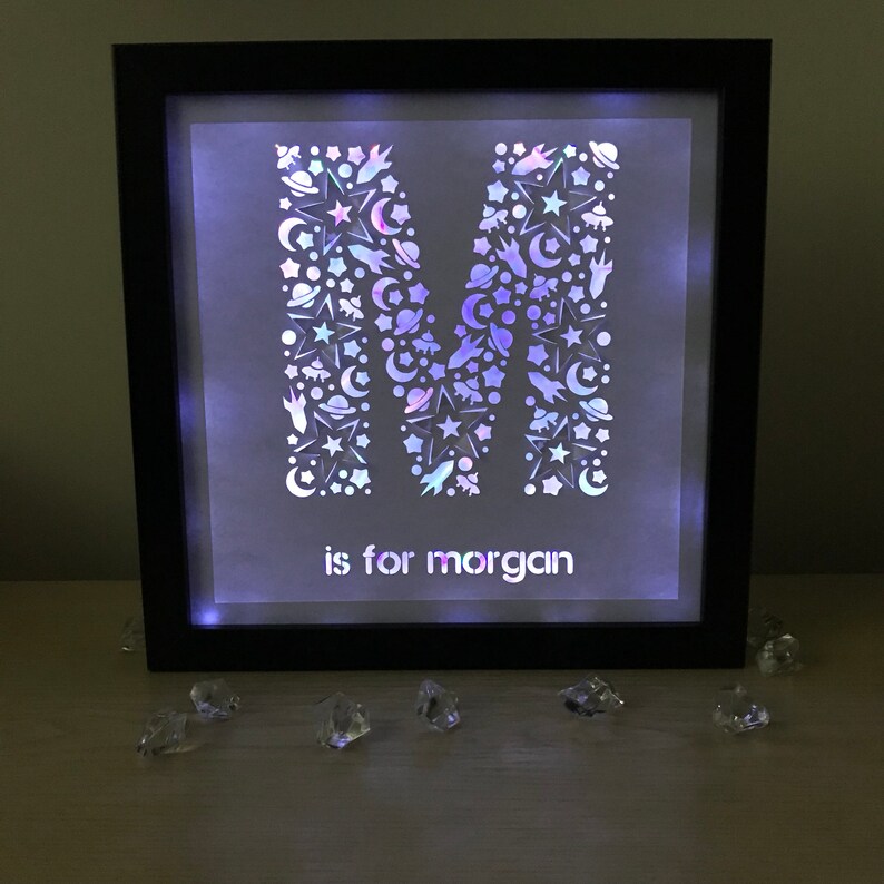 Personalised Initial Light up Frame - Etsy UK