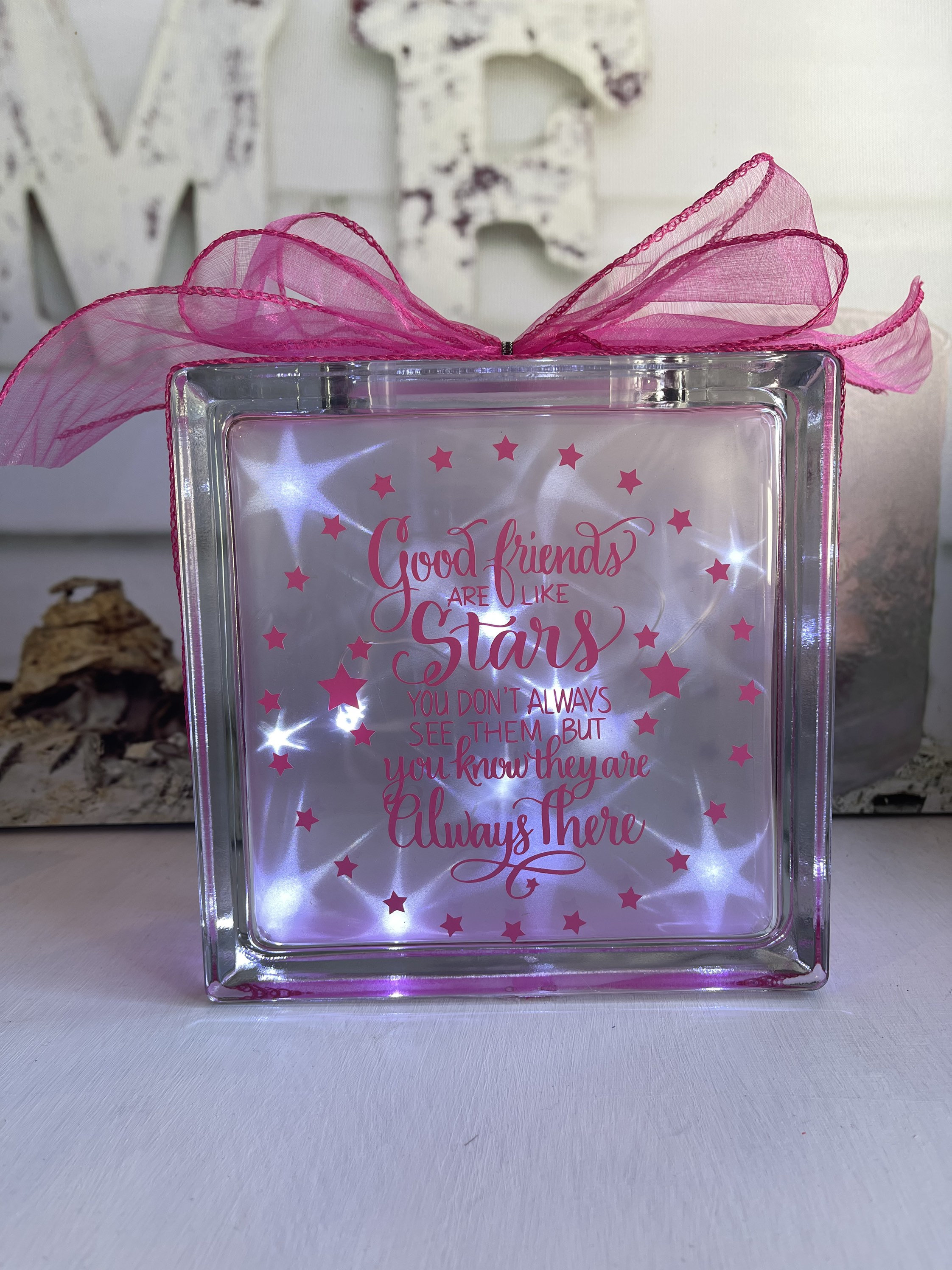 Good Friends Glass Light Block Light up Gift Family Gift - Etsy UK