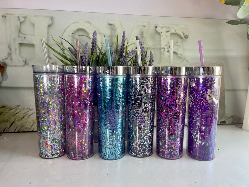 Personalised Glitter Cup Glitter Cup With Straw Glitter - Etsy