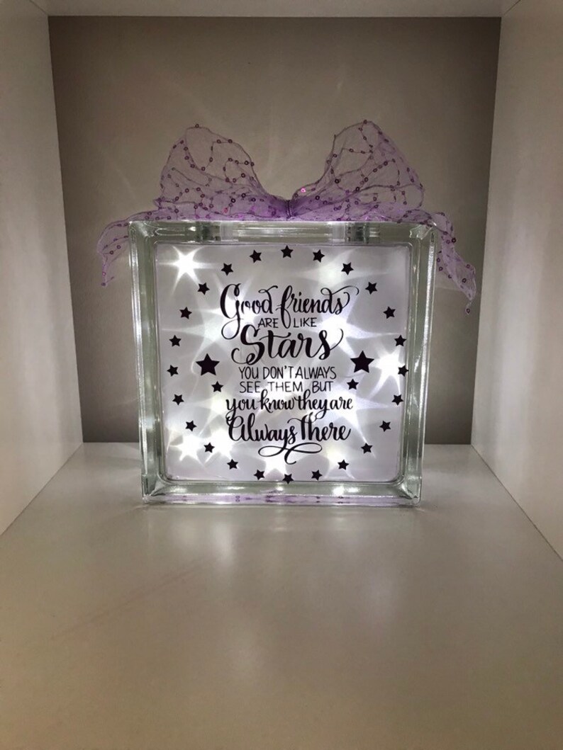 Good Friends Glass Light Block Light up Gift Family Gift - Etsy