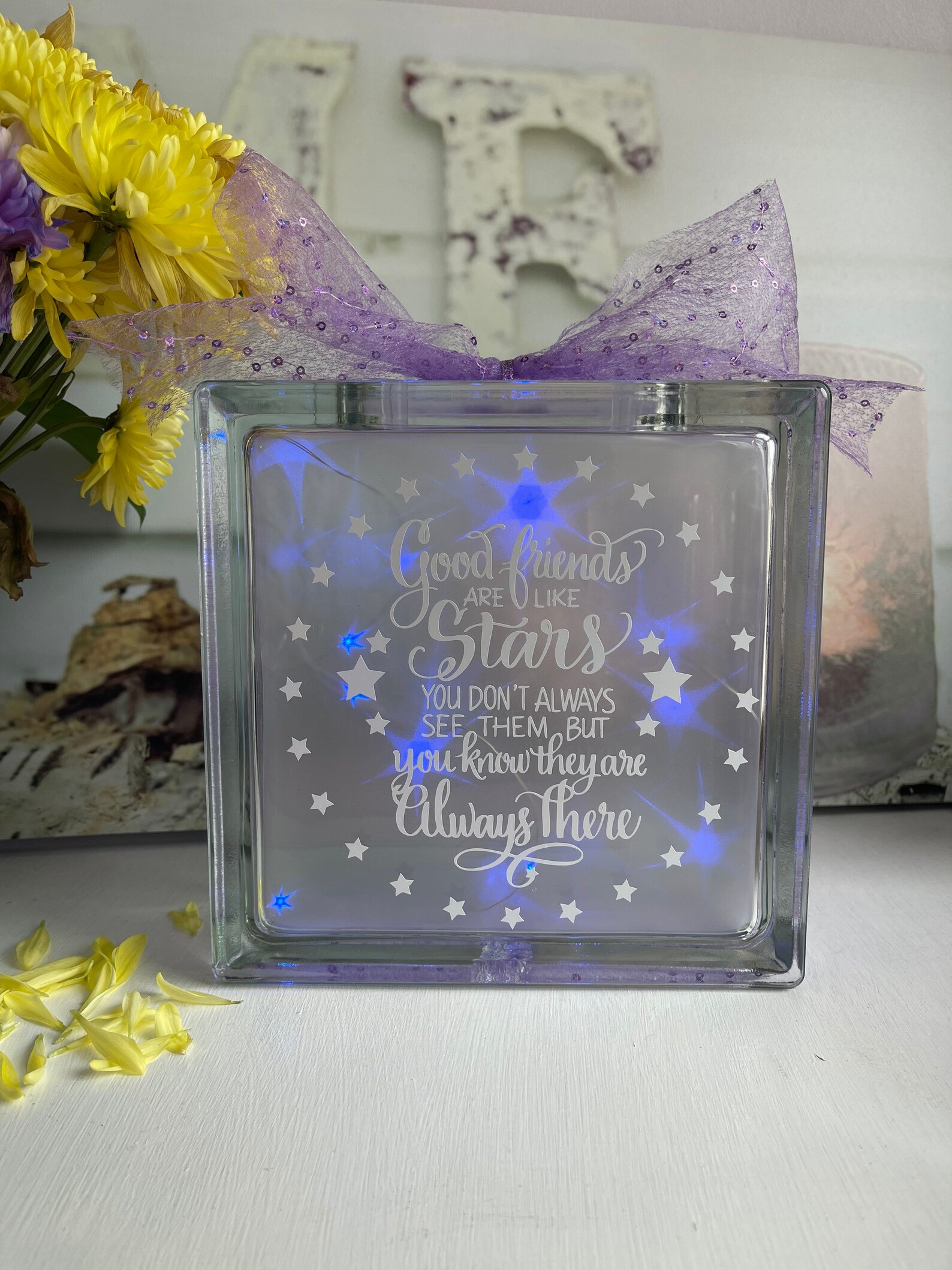 Good Friends Glass Light Block Light up Gift Family Gift - Etsy UK