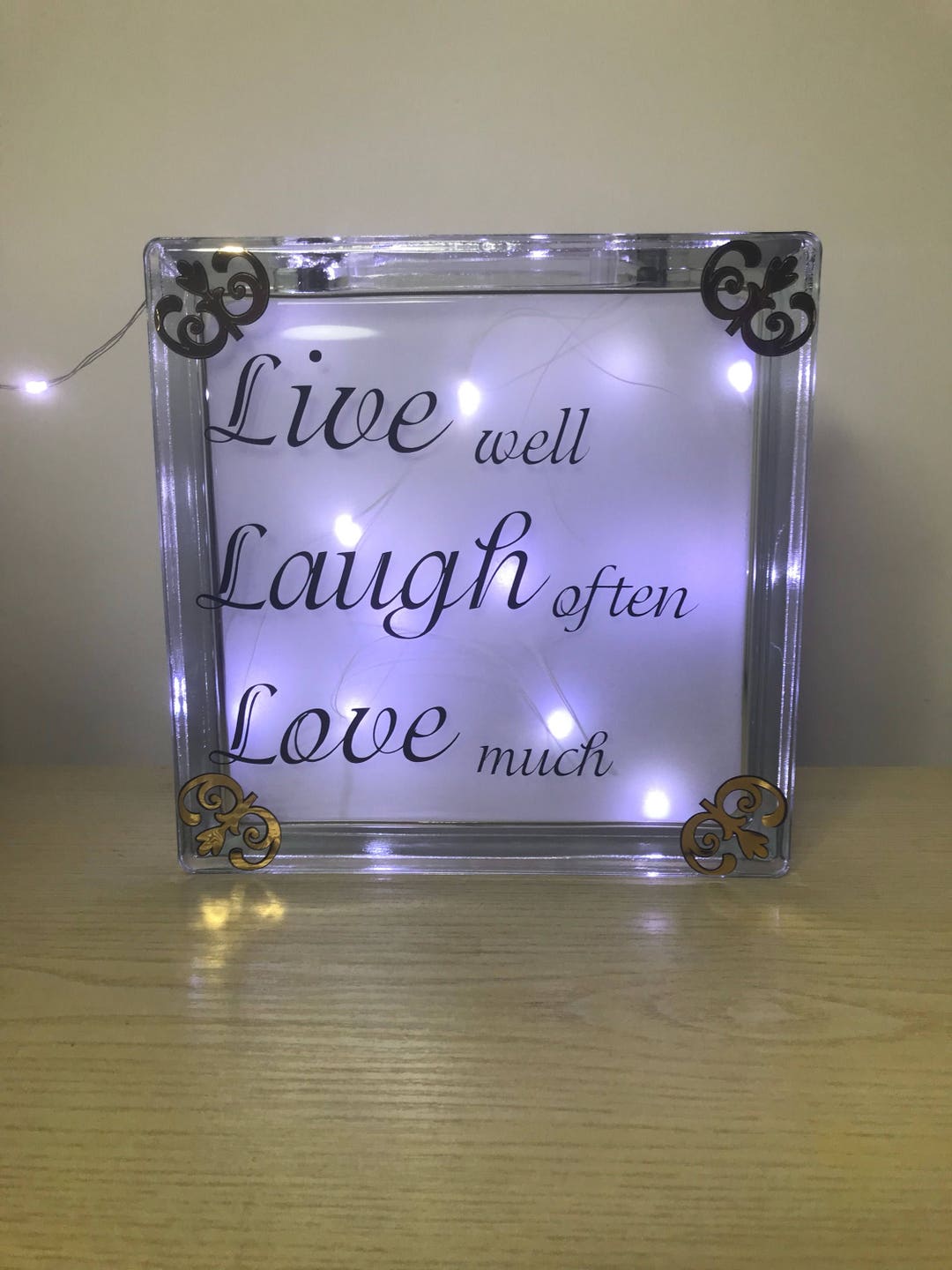 Large Live Laugh Love Light Block, Live Laugh Love Home Decor, Live ...