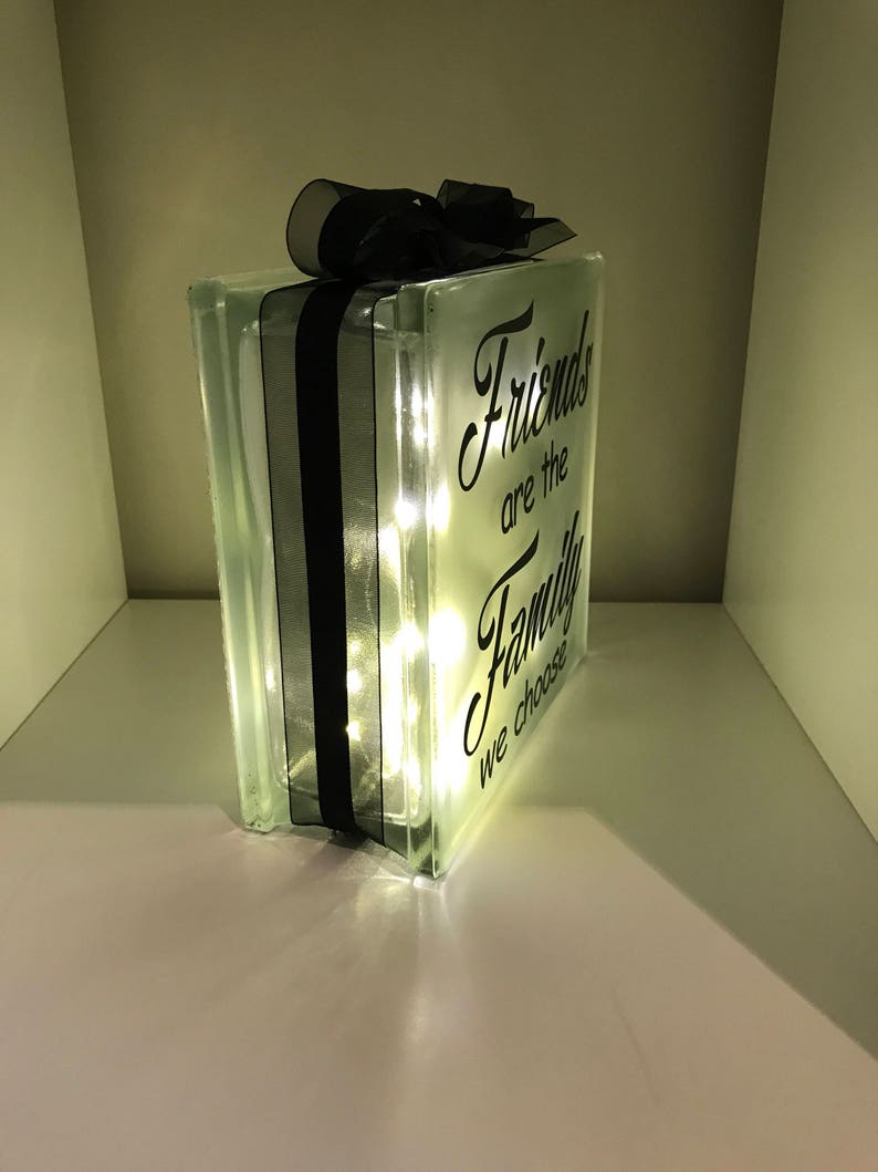 Large Friends Are the Family We Choose Glass Light Block, Light up Gift ...