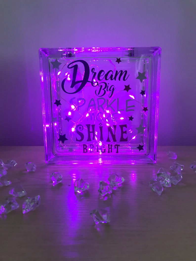 Large Dream Big Sparkle More Shine Bright Quote Light Block ...