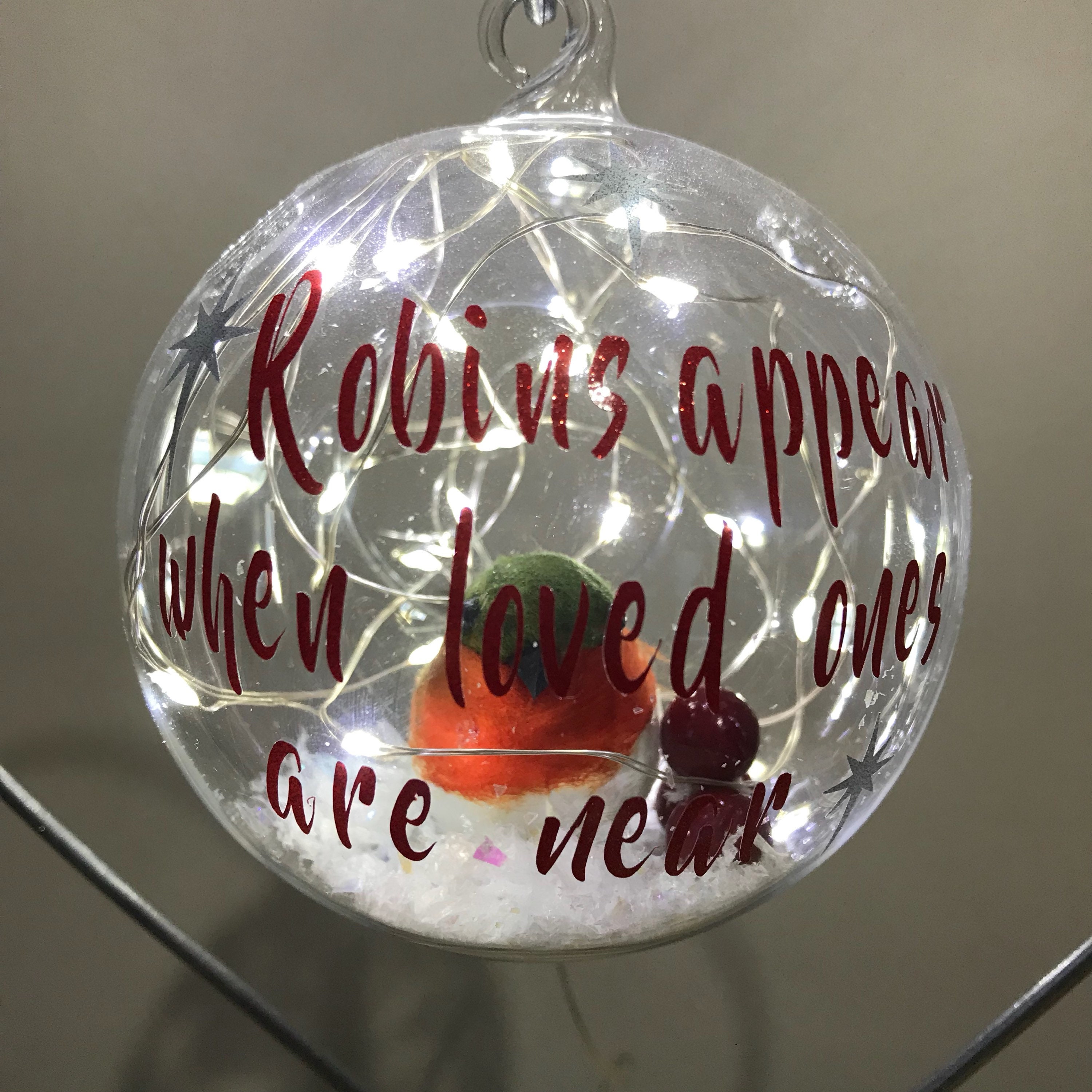 Robins Appear Bauble Memorial Bauble Memorial Gift Robin - Etsy UK