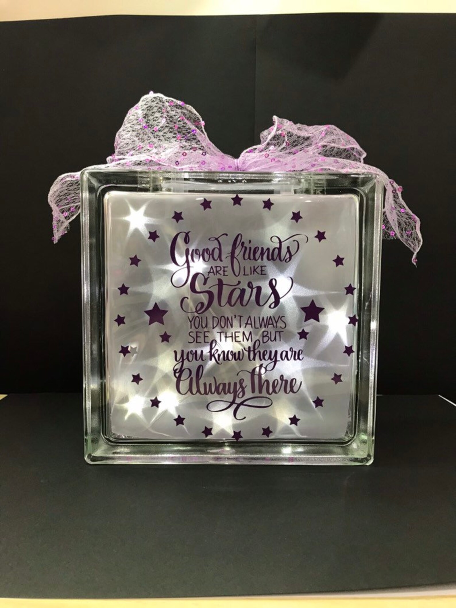 Good Friends Glass Light Block Light up Gift Family Gift | Etsy UK