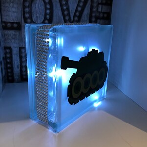 Personalised Tank Light Block, Light up Tank, Boys Light, Boys Room ...