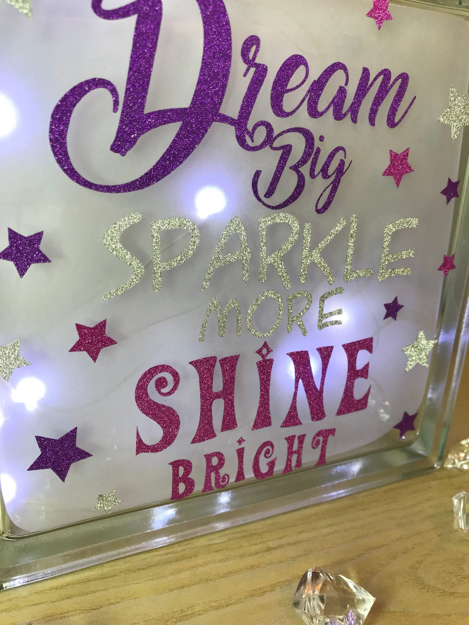 Large Dream Big Sparkle More Shine Bright Quote Light Block - Etsy