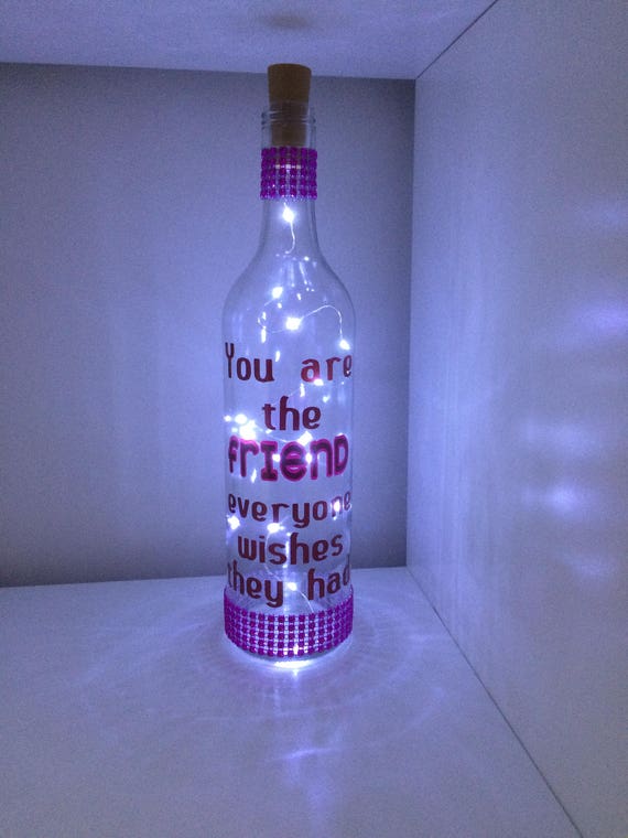 Friend gift light Bottle quote bottle light up bottle | Etsy
