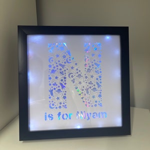 Personalised Initial Light up Frame, - Etsy UK