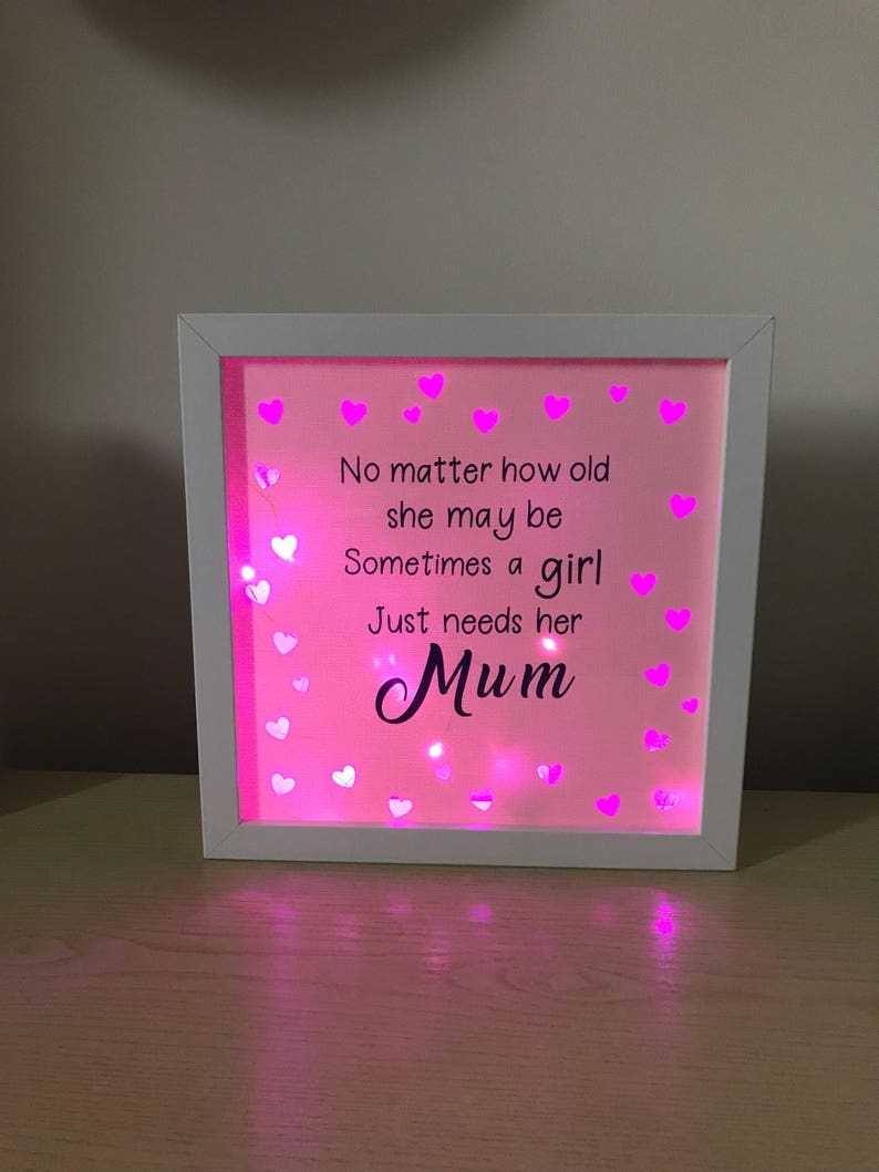 Mum Light up Frame, Mum Frame, Mum Gift, Heart Frame, - Etsy UK