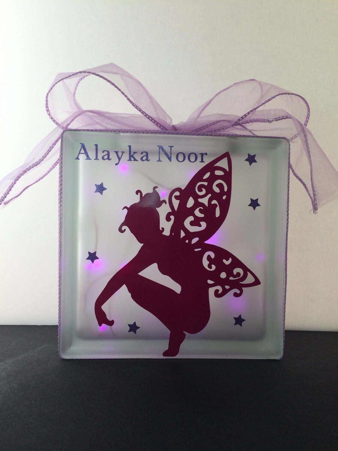Fairy Girl Glass Block Night Light, Nursery Decor, Light up Gift, Fairy ...