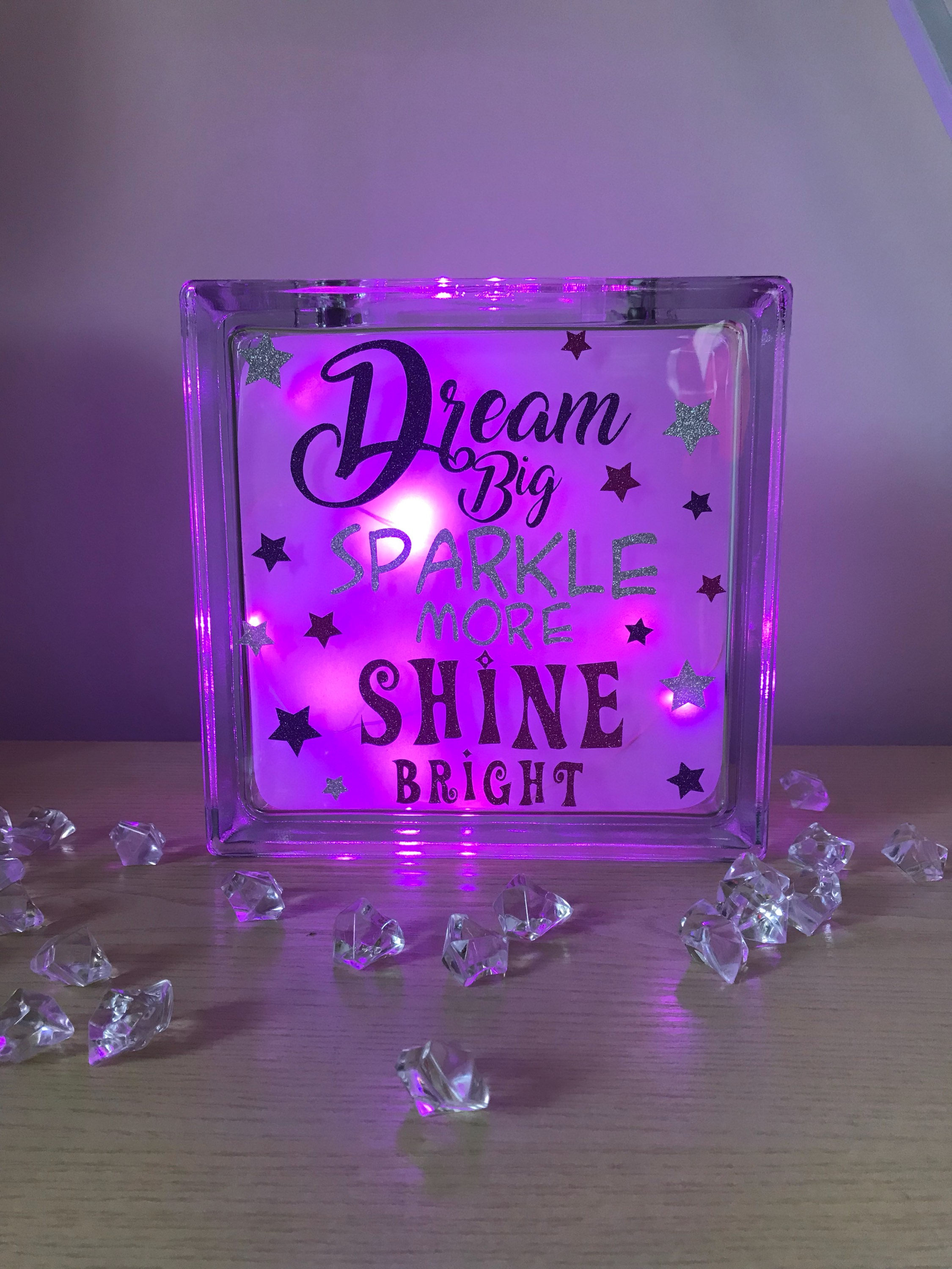 Large Dream Big Sparkle More Shine Bright Quote Light Block ...