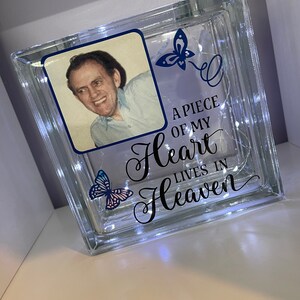 Memorial Glass Light Block, Light up Gift, Remembrance Gift, Memorial ...