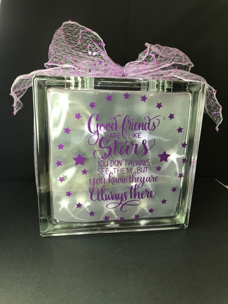 Good Friends Glass Light Block Light up Gift Family Gift | Etsy UK