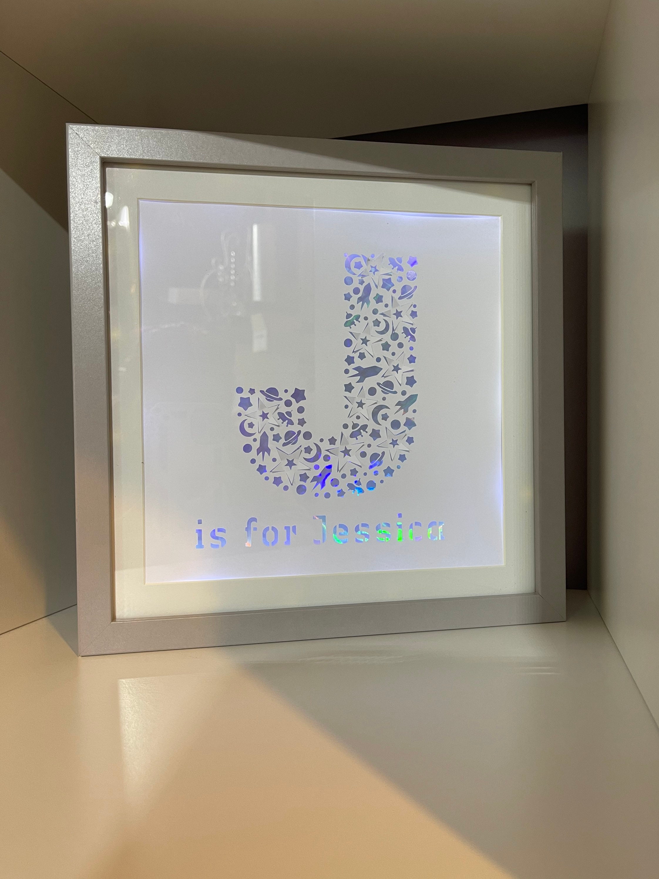 Personalised Initial Light up Frame - Etsy UK