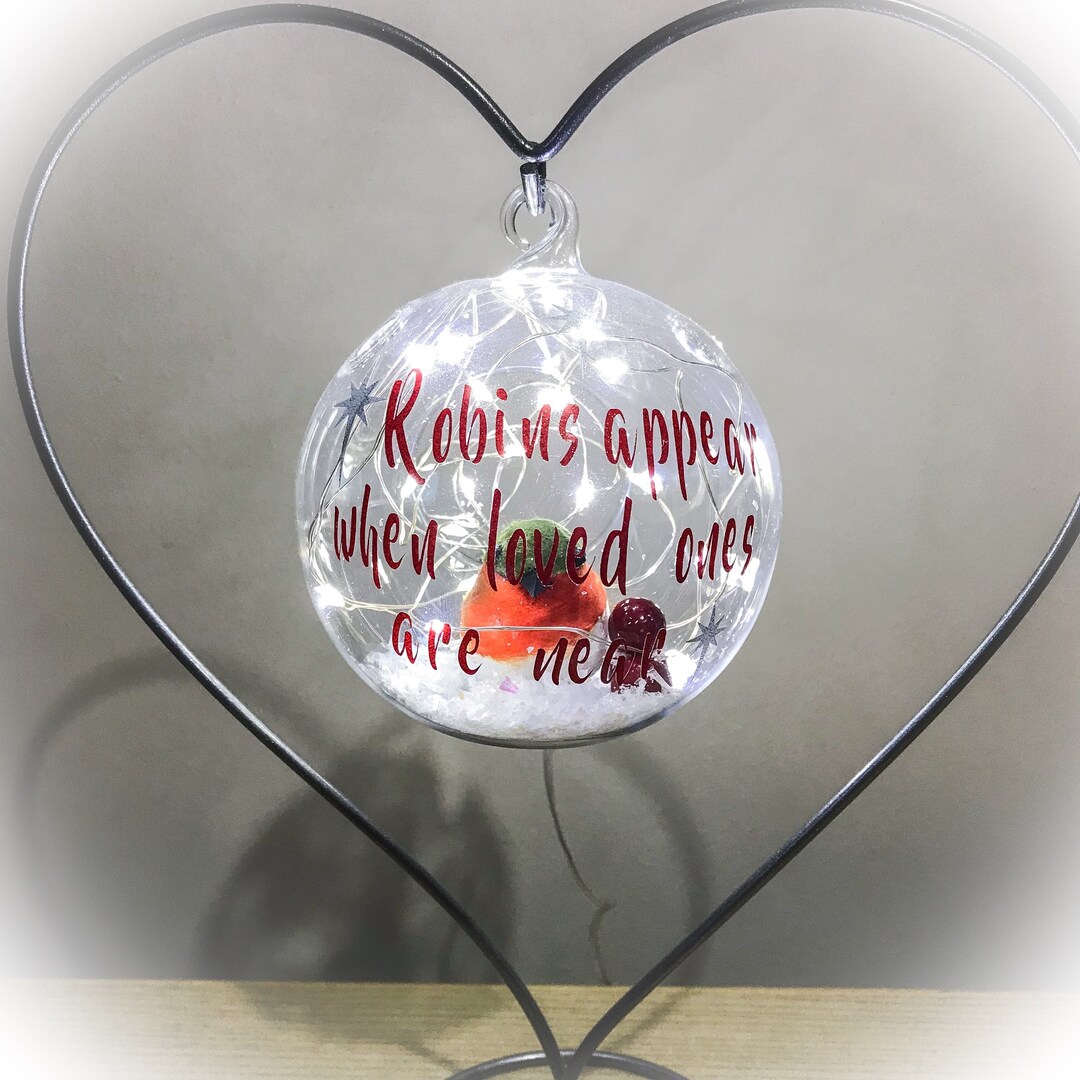 Robins Appear Bauble, Memorial Bauble, Memorial Gift, Robin Bauble ...