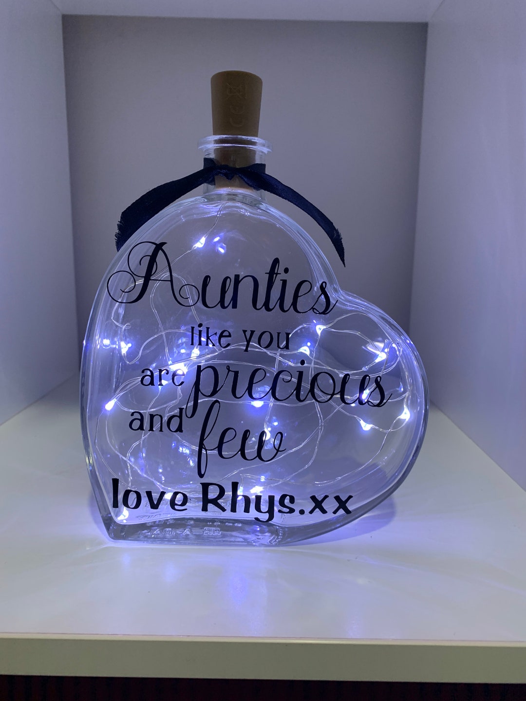 Auntie Light Bottle, Aunt Gift, Mother's Day Gift, Sister Gift, Heart ...