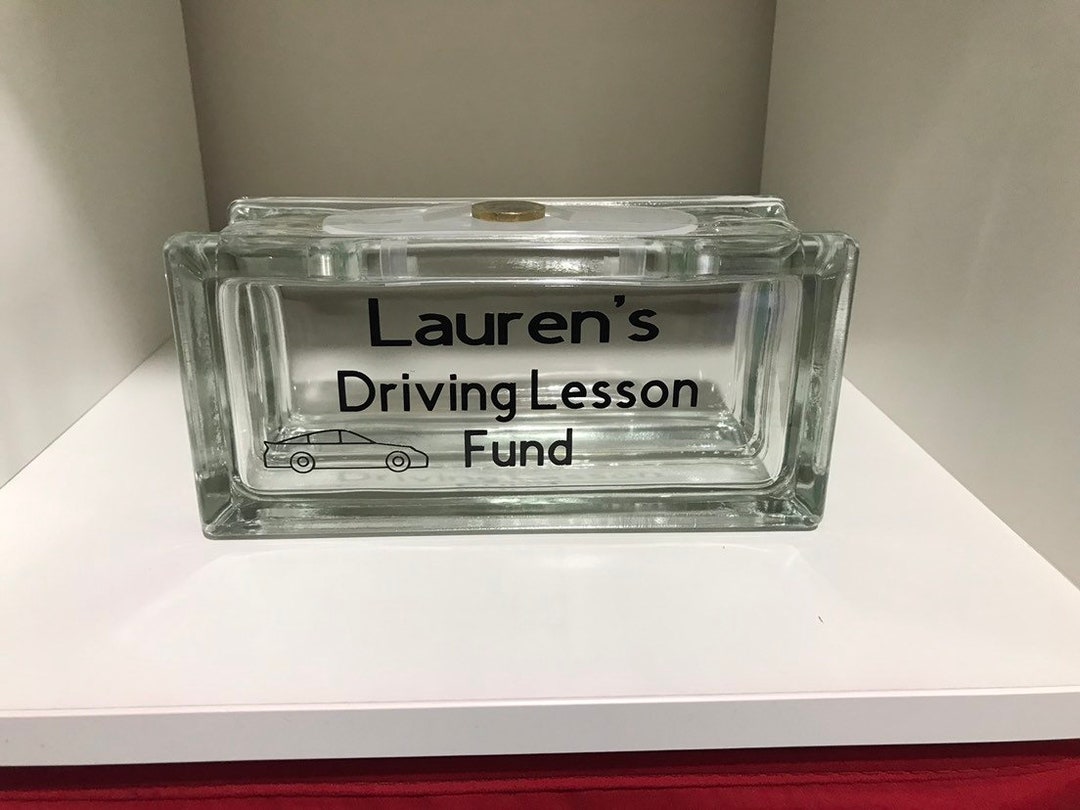 Driving Lesson Fund Savings Glass Box, Money Box, Savings Box, Savings ...