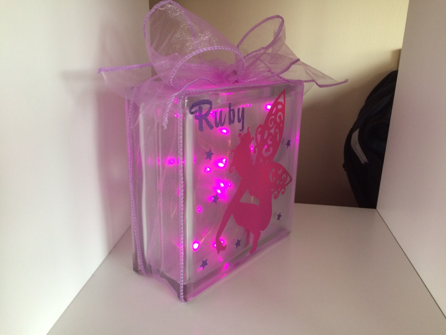 Fairy Girl Glass Block Night Light, Nursery Decor, Light up Gift, Fairy ...