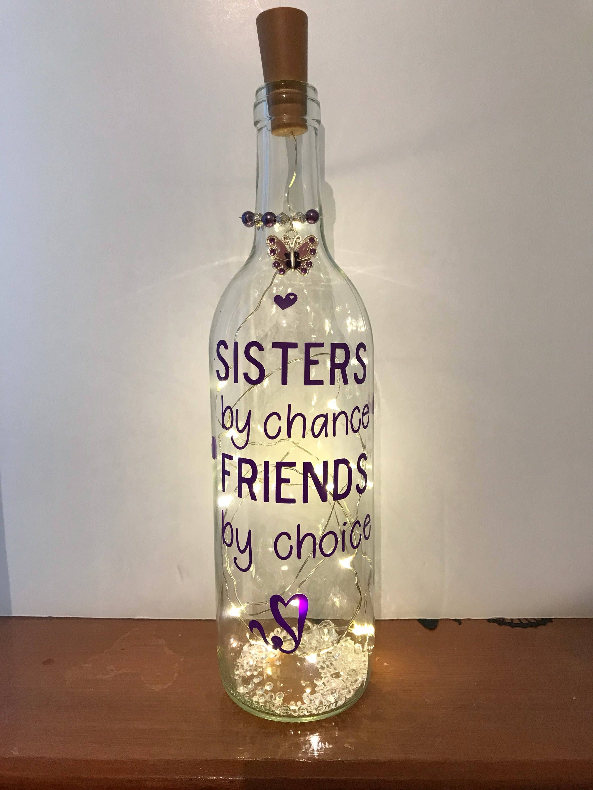 Sisters light bottle sisters gift sisters quote gift | Etsy