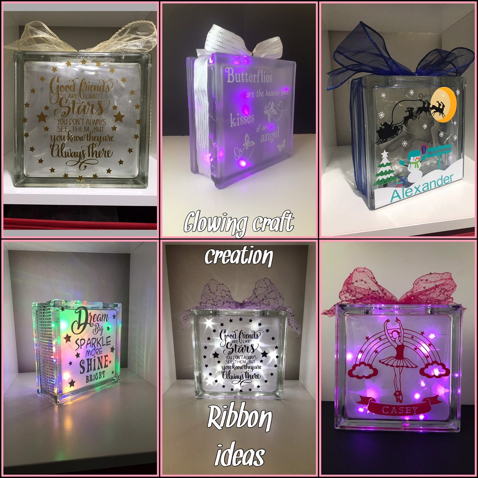 Large Friends Are the Family We Choose Glass Light Block, Light up Gift ...