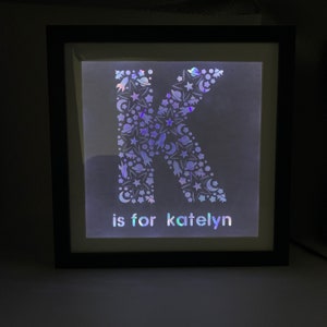 Personalised Initial Light up Frame, - Etsy UK