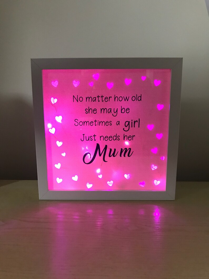 Mum Light up Frame Mum Frame Mum Gift Heart Frame - Etsy UK