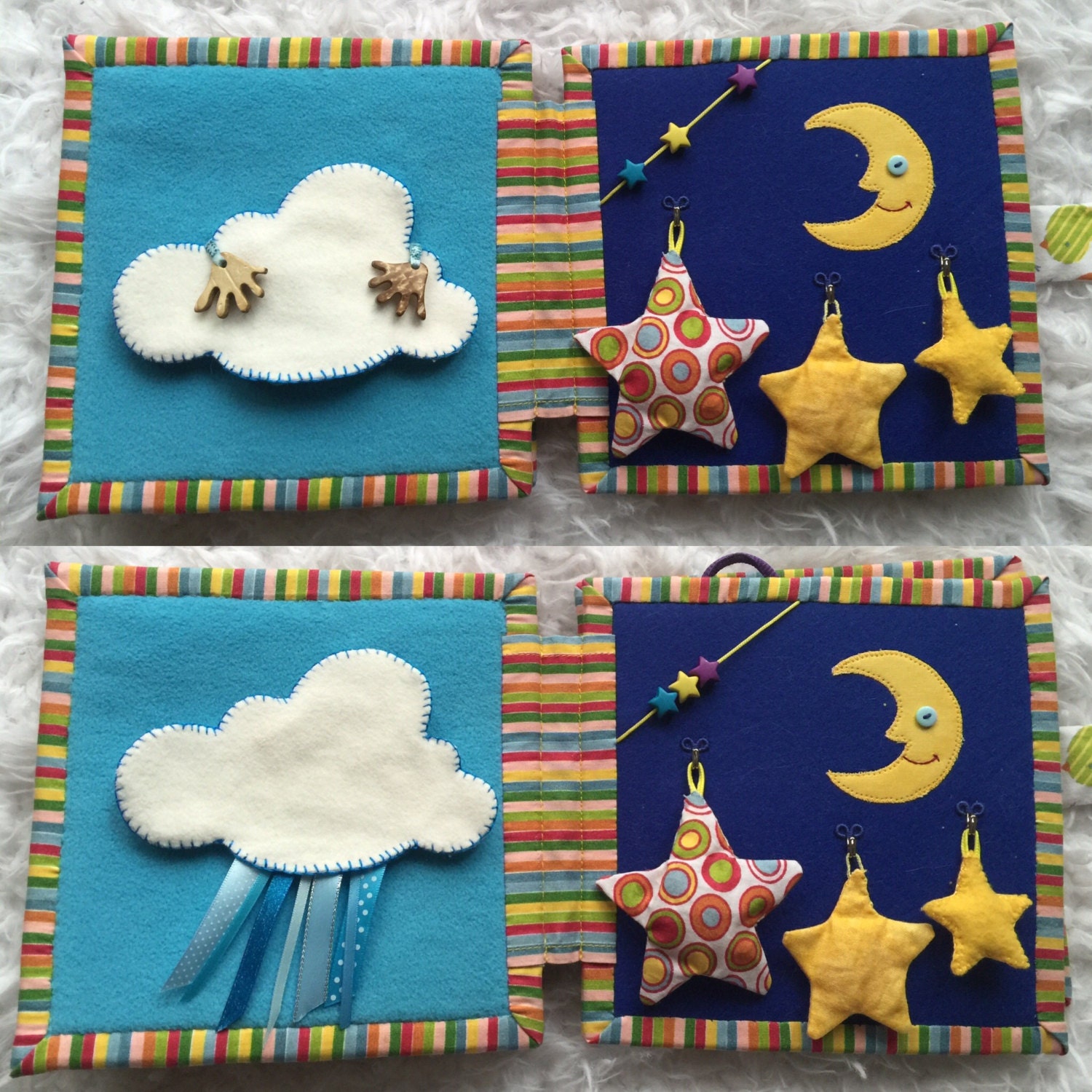 Handmade Toddler Quiet Play Book, Felt Soft Book, Custom Personalized ...