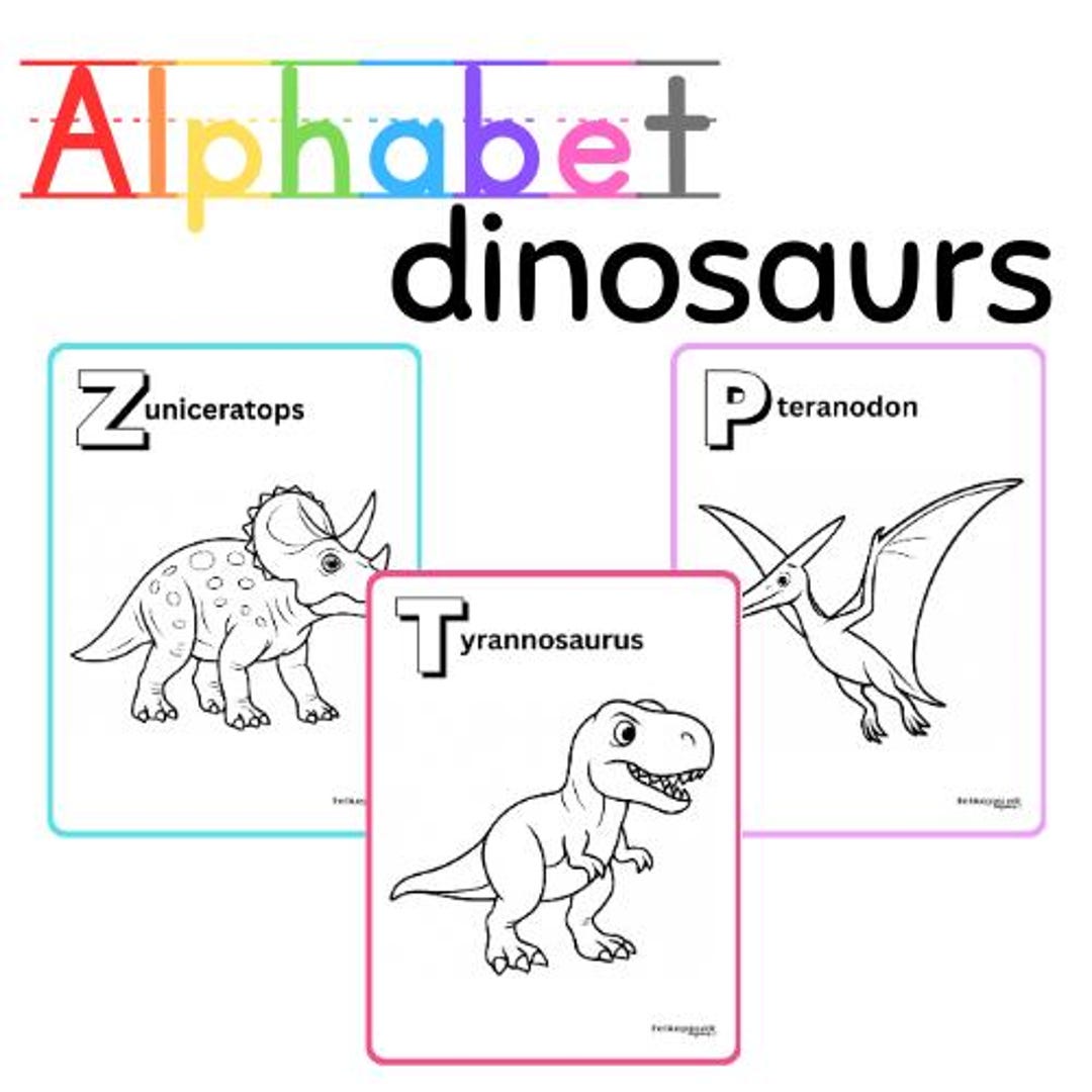 ABC Dinosaur Coloring Pages for Kids – A to Z Fun Dinosaur Alphabet ...