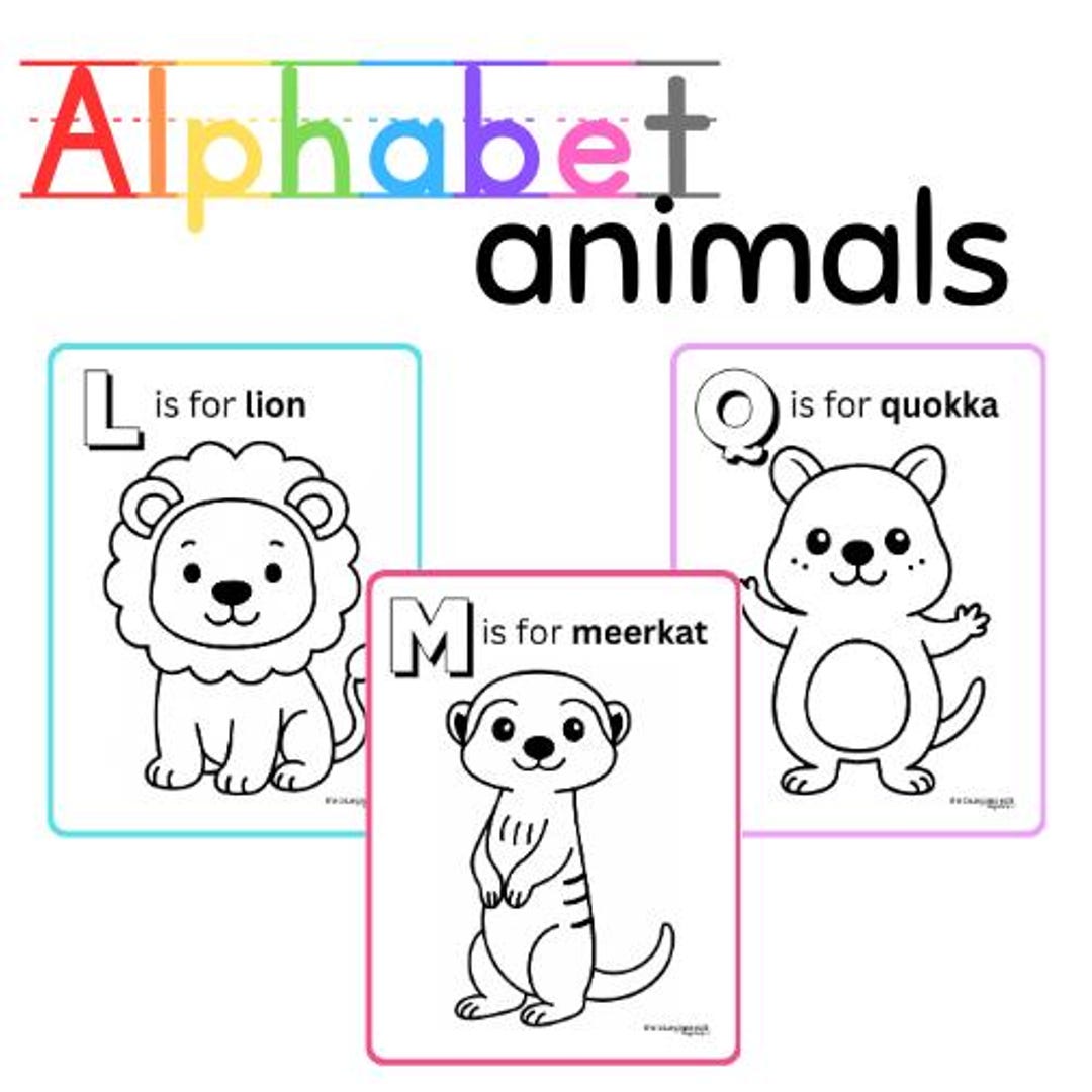 ABC Animal Coloring Pages for Kids – A to Z Cute Animals Alphabet ...