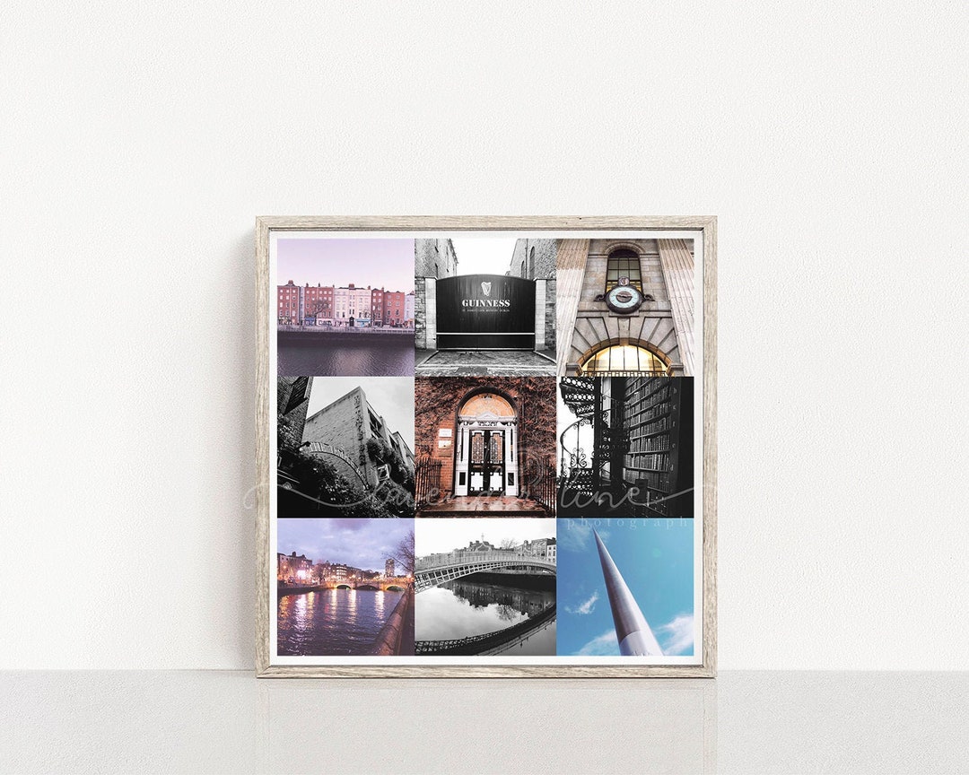 DUBLIN, Colour Photography Print, Photo Collage, Dublin Landmarks, City ...