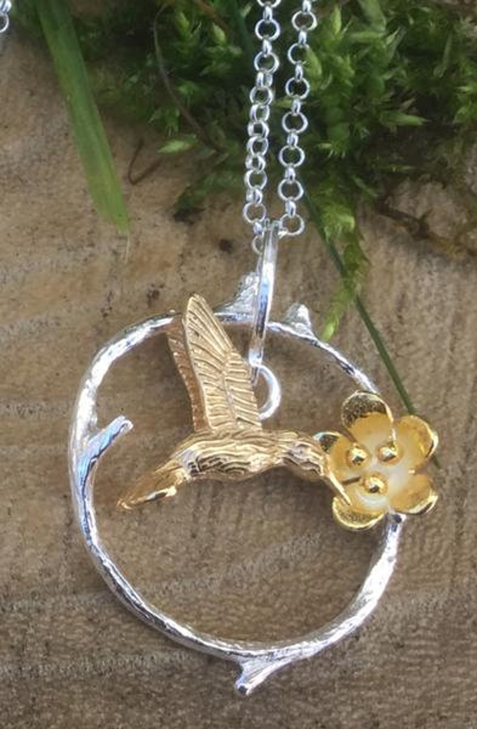 Hummingbird Pendant Solid Silver Bird Nature Inspired - Etsy UK
